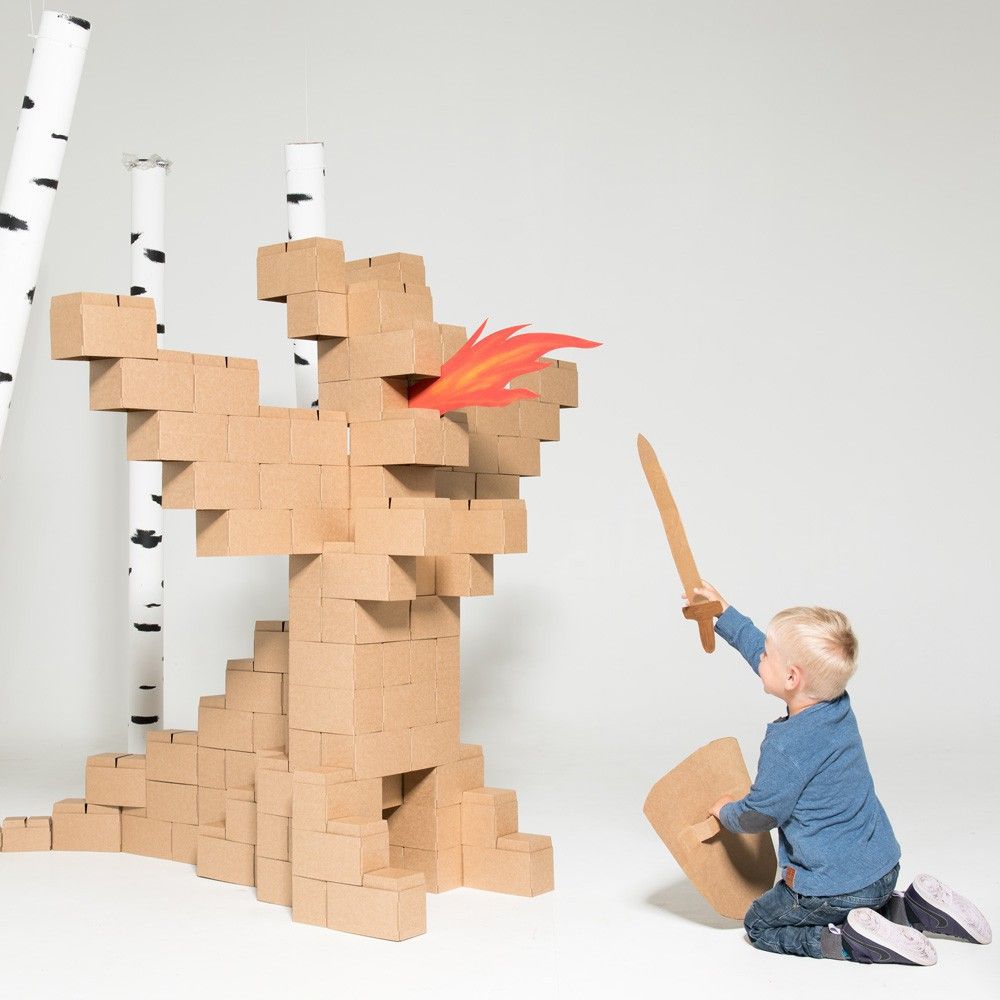 Cardboard Building Set - Set of 30 blocks Natural Gigi Bloks Toys